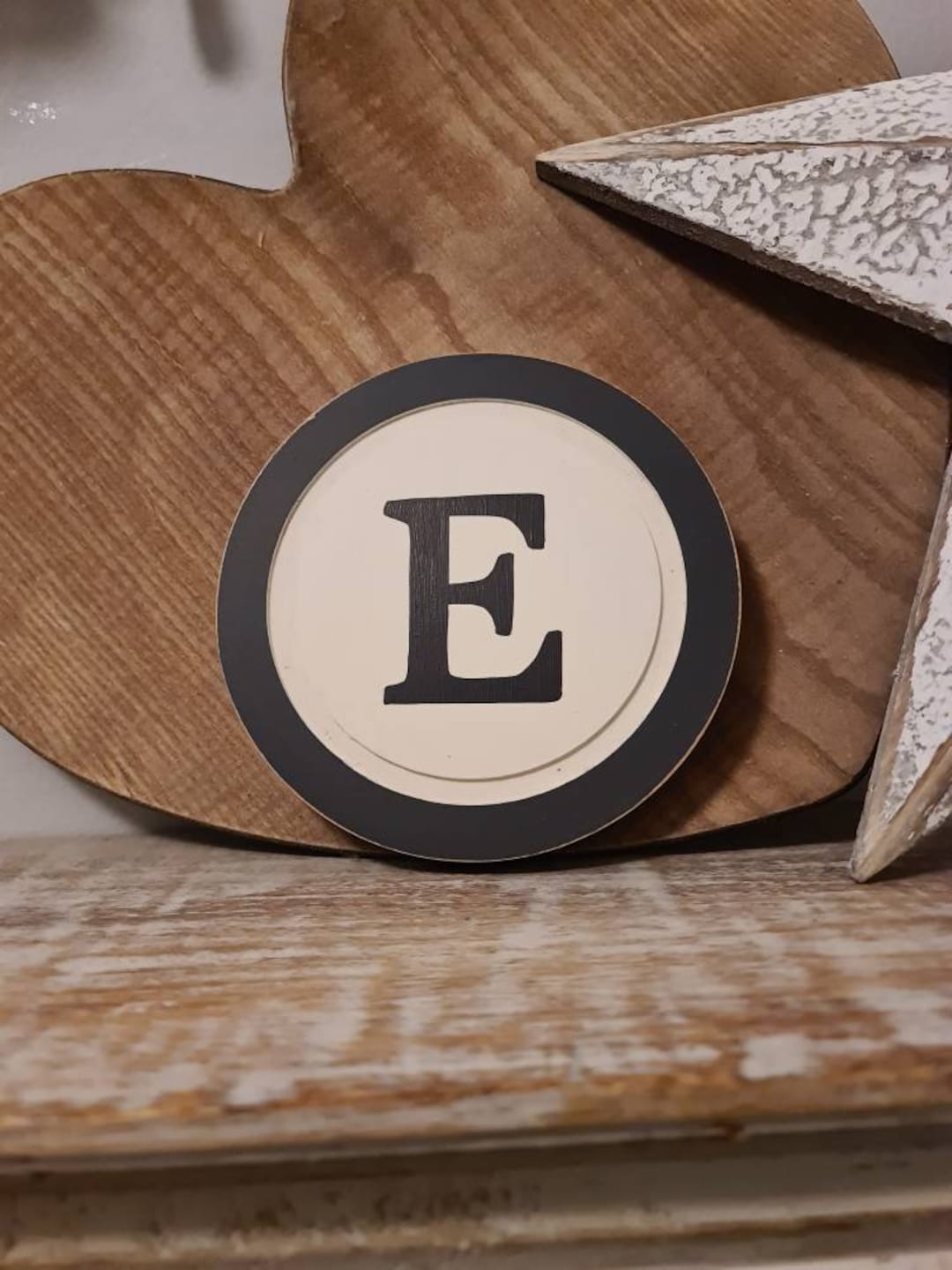15cm Round Letter E Sign, Monogram, Initial, Wall Art, Home Decor ...