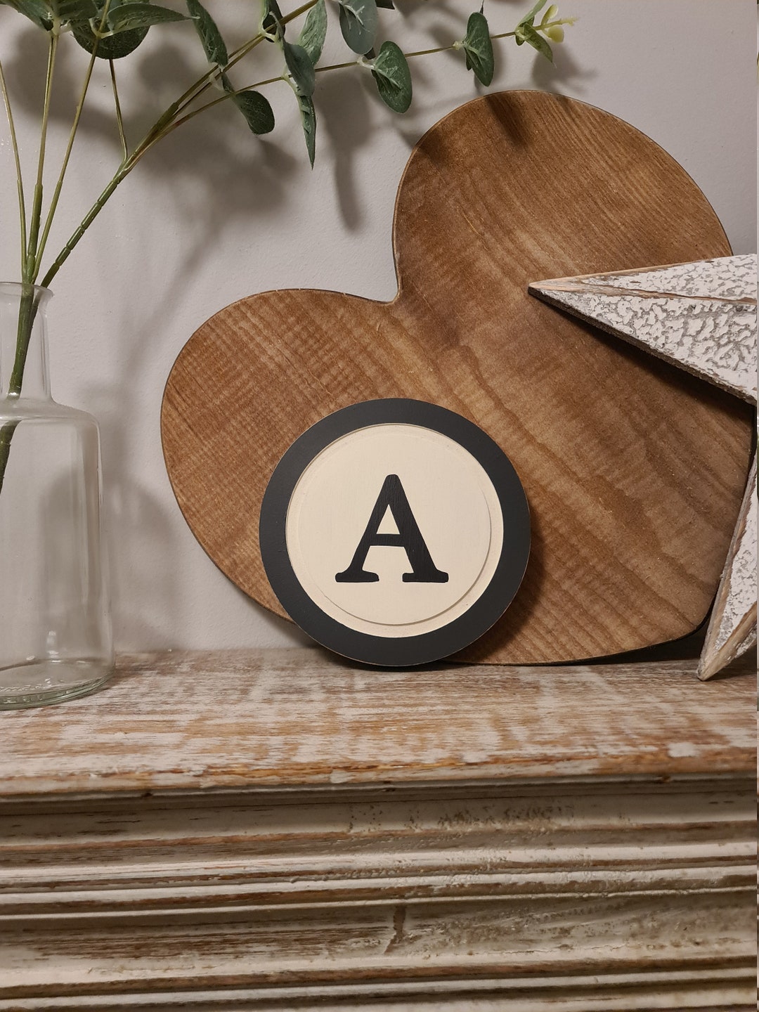 20cm Round Letter A Sign, Monogram, Initial, Wall Art, Home Decor ...