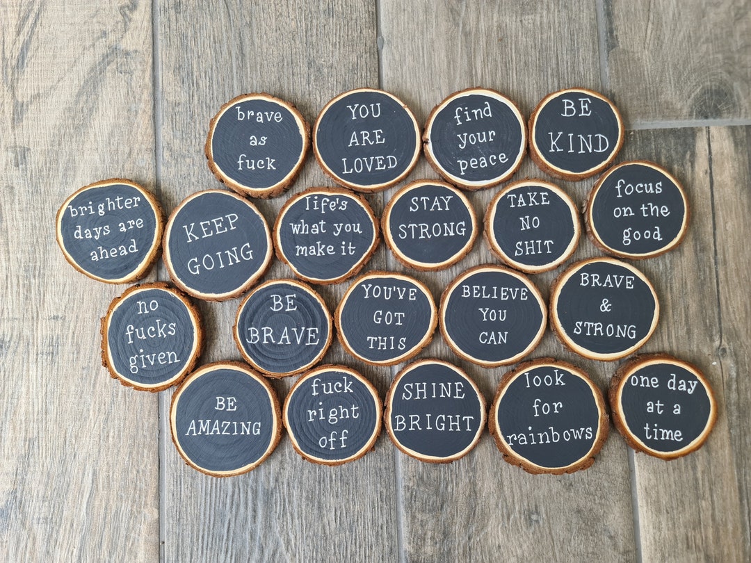 Positive Gift Token, Log Slice, Wooden Slice, Sign, Magnet, Ornament ...