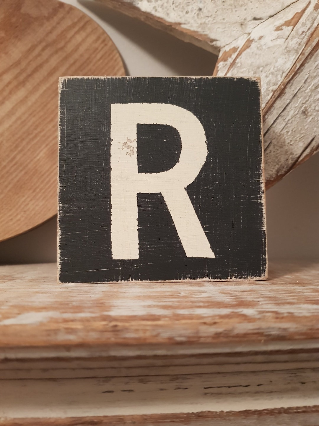 Wooden Sign, Vintage Style, Personalised Letter Blocks, Initials ...