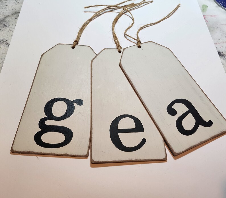 Personalized Wooden Letter Gift Tag: Custom Stocking Tag (16cm) - Etsy UK