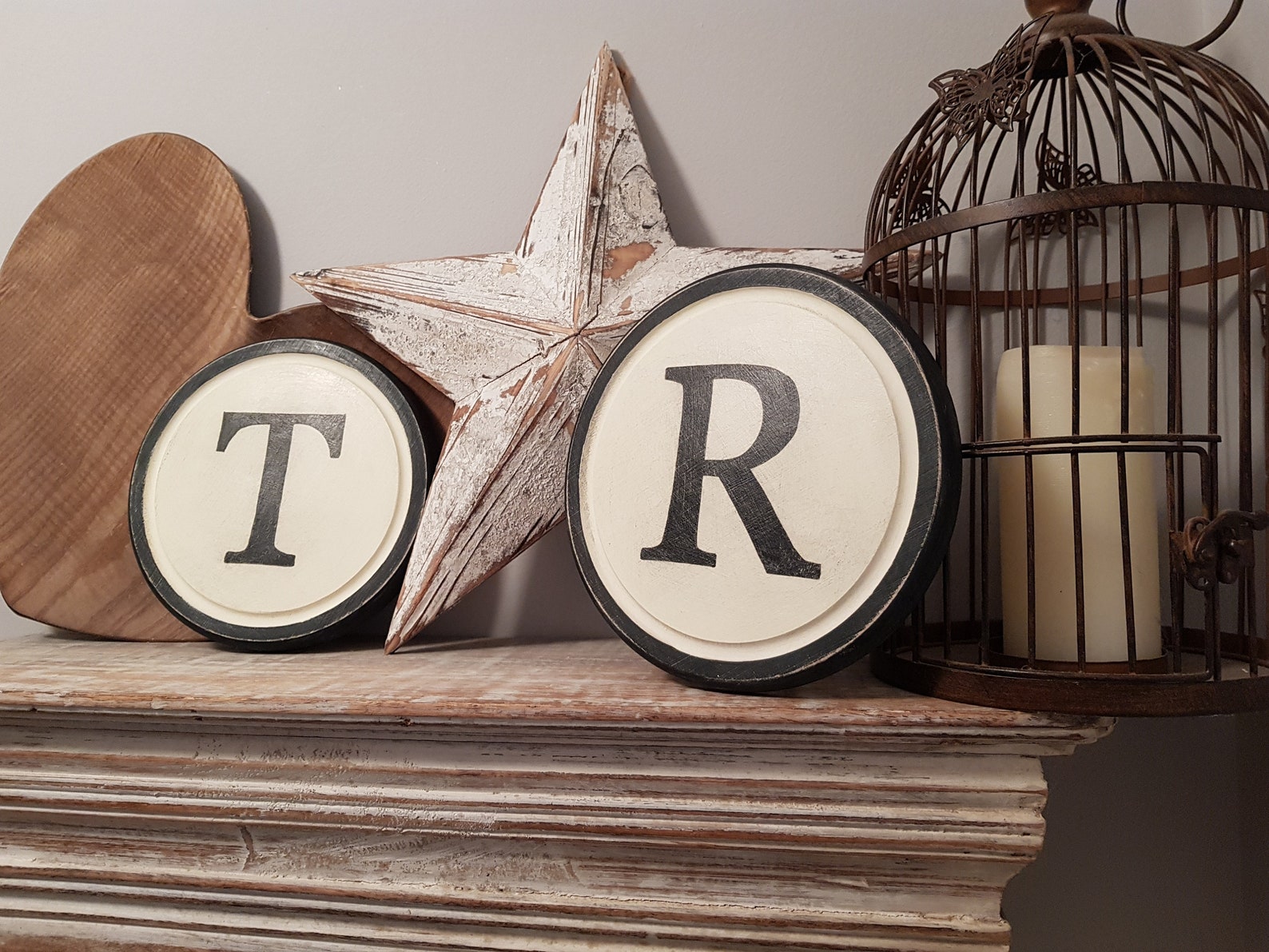 20cm Round Letter R Sign Monogram Initial Wall Art Home | Etsy