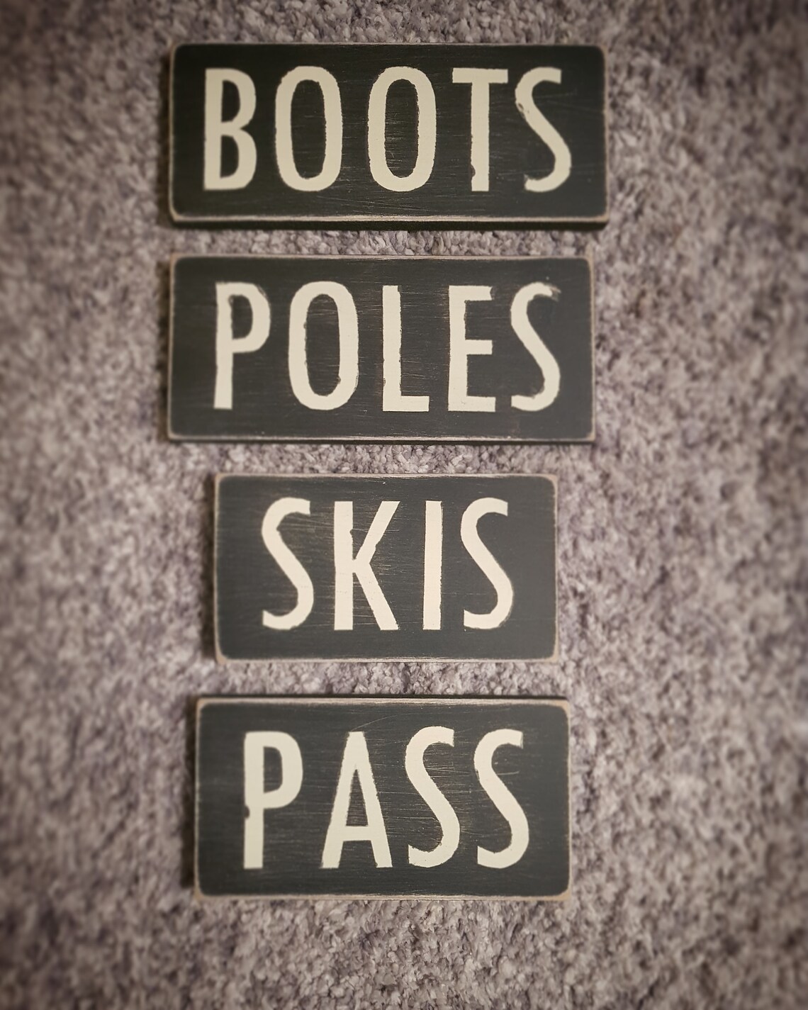 Set of 4 Wooden Ski Signs, Chalet, Lodge, Apartment Decor, Ski Decor - Etsy