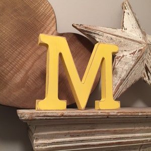 Wooden Letter 'M' - 10cm - Rockwell Font - Various Finishes, Standing ...