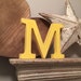 Wooden Letter 'M' - 10cm - Rockwell Font - Various Finishes, Standing ...