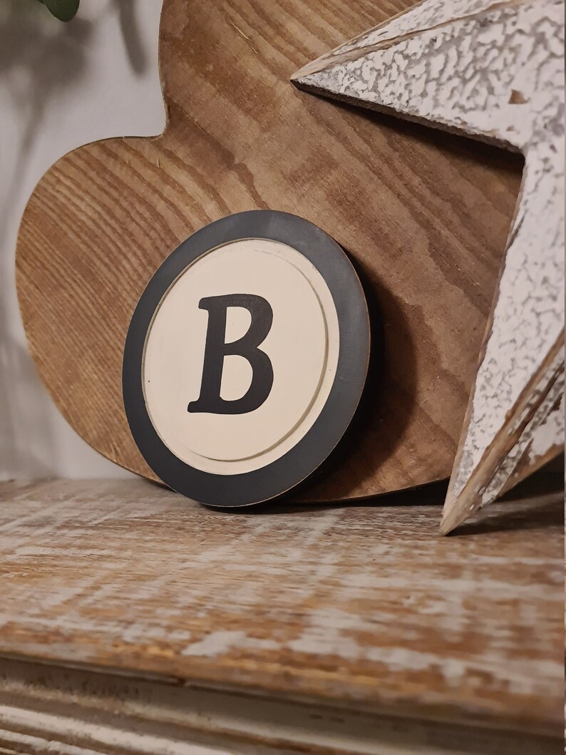 20cm Round Letter B Sign Monogram Initial Wall Art Home - Etsy UK