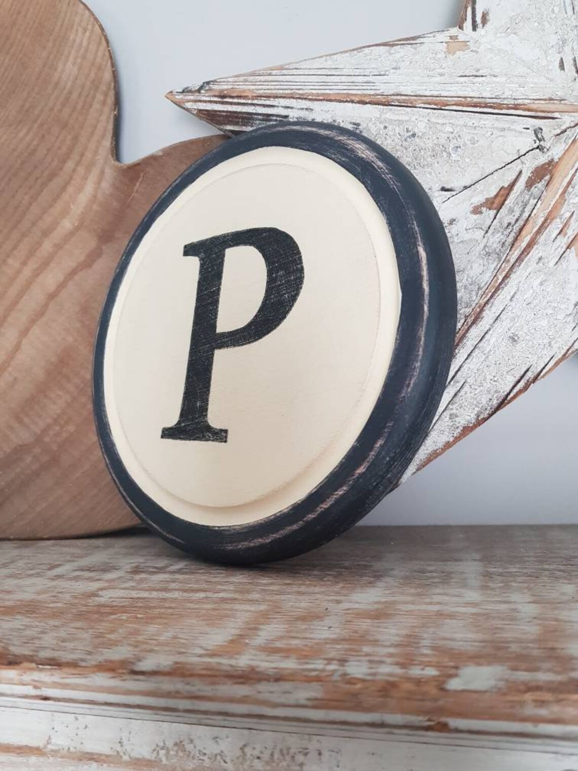 20cm Round Letter P Sign Monogram Initial Wall Art Home | Etsy