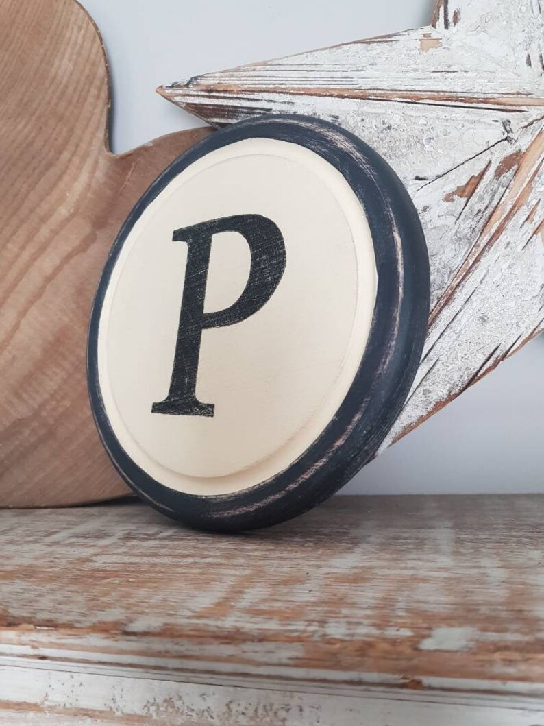 20cm Round Letter P Sign Monogram Initial Wall Art Home - Etsy