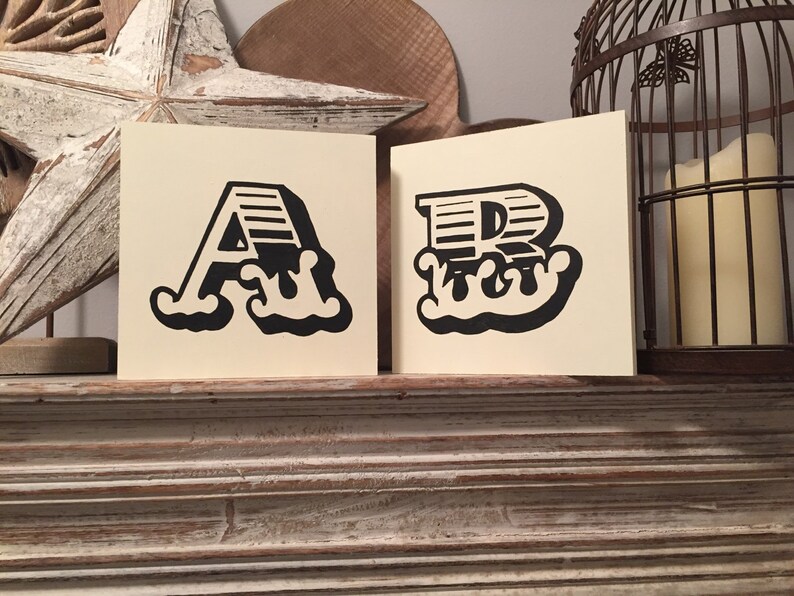 Personalised Letter Block Initial Wooden Letters Monograms - Etsy