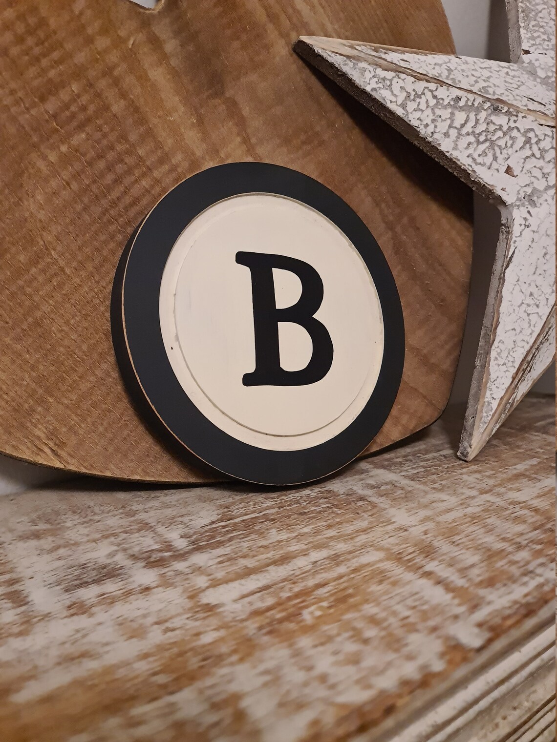 20cm Round Letter B Sign Monogram Initial Wall Art Home - Etsy UK
