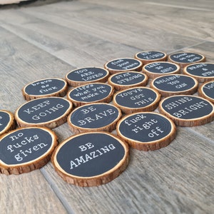 Positive Gift Token, Log Slice, Wooden Slice, Sign, Magnet, Ornament ...