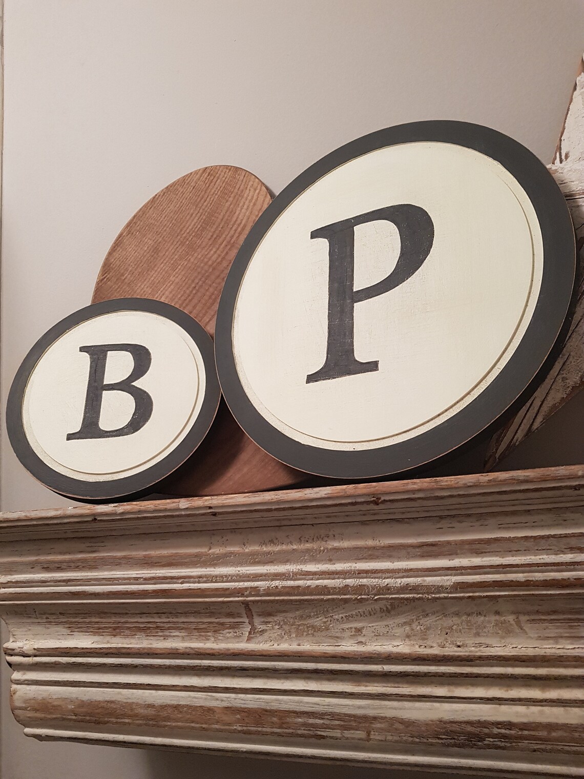 30cm Round Letter P Sign, Monogram, Initial, Wall Art, Home Decor ...