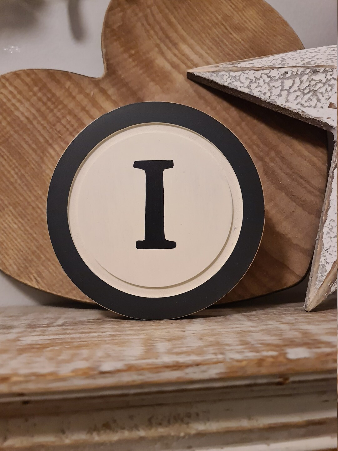 20cm Round Letter I Sign, Monogram, Initial, Wall Art, Home Decor ...