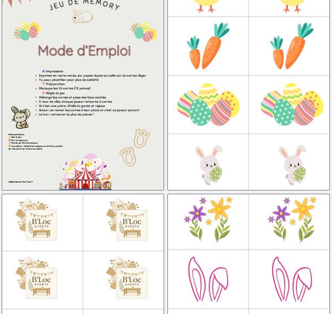 Printable Easter Memory Game – Easter Memory Game PDF – Activity for ...