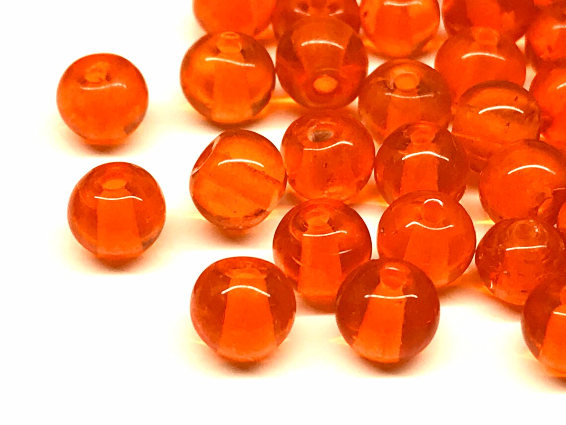 100pcs 5mm Small Round Orange Glass Beads Large Orange Seed - Etsy