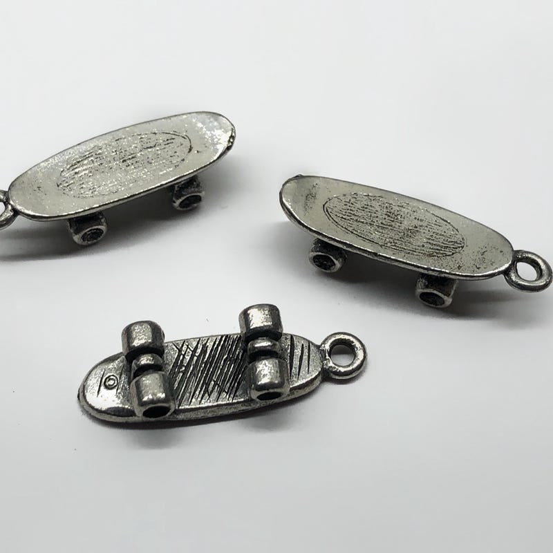 Skateboard Charms Silver - Etsy