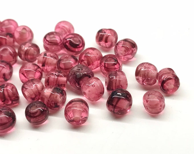 50pcs 5mm Small Round Pink Swirl Glass Beads Lampwork - Etsy