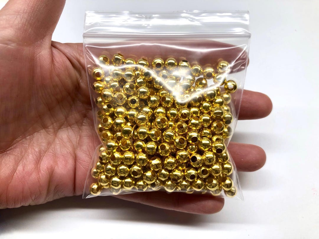 300pcs 6mm Small Gold Round Beads 2mm Hole - Etsy