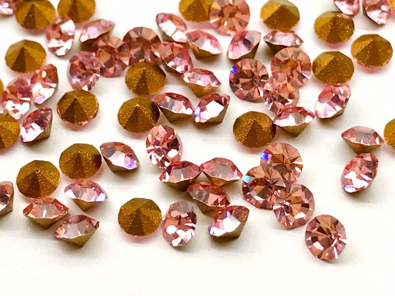 100pcs 3mm Vintage Swarovski Light Rose Rhinestones Art 1100 Small Pink ...