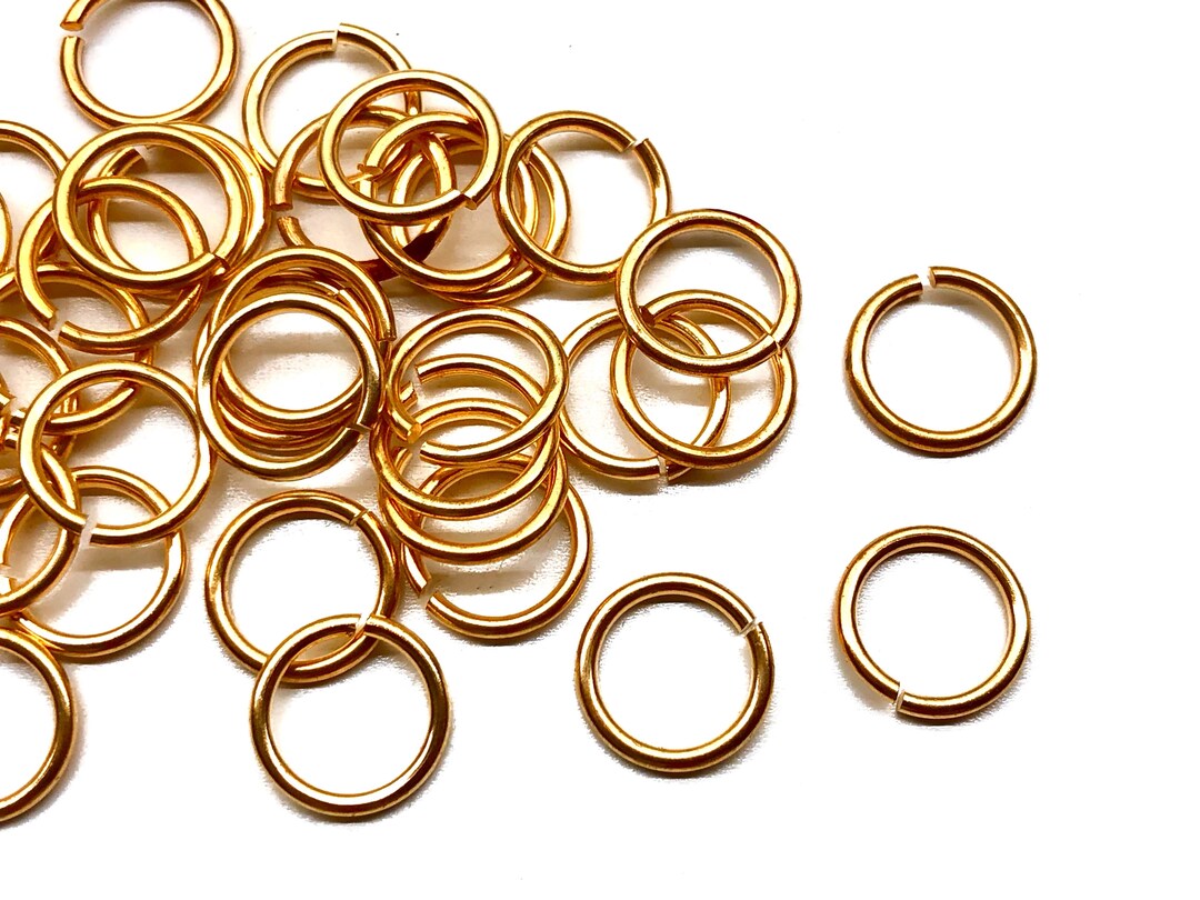 50pcs 10mm 16 Gauge Gold Split Jump Rings - Etsy