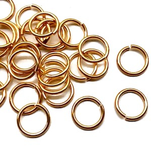 50pcs 10mm 16 Gauge Gold Split Jump Rings - Etsy