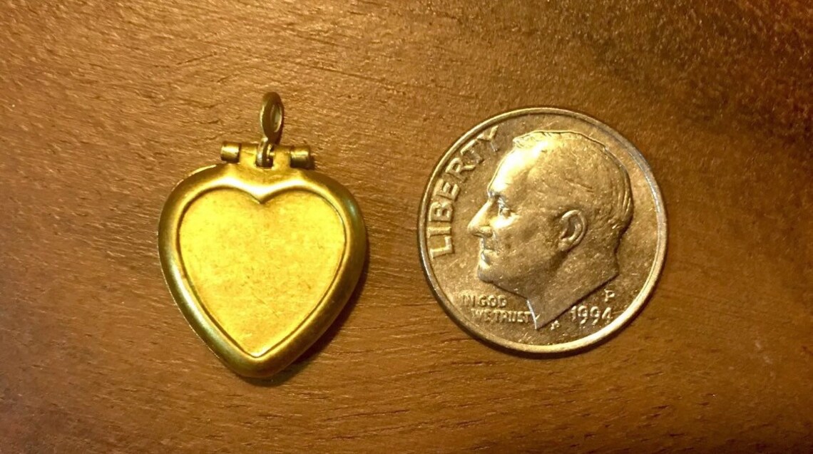 10 Vintage Brass HEART LOCKETS LOT Beads Pendant Jewelry Making - Etsy