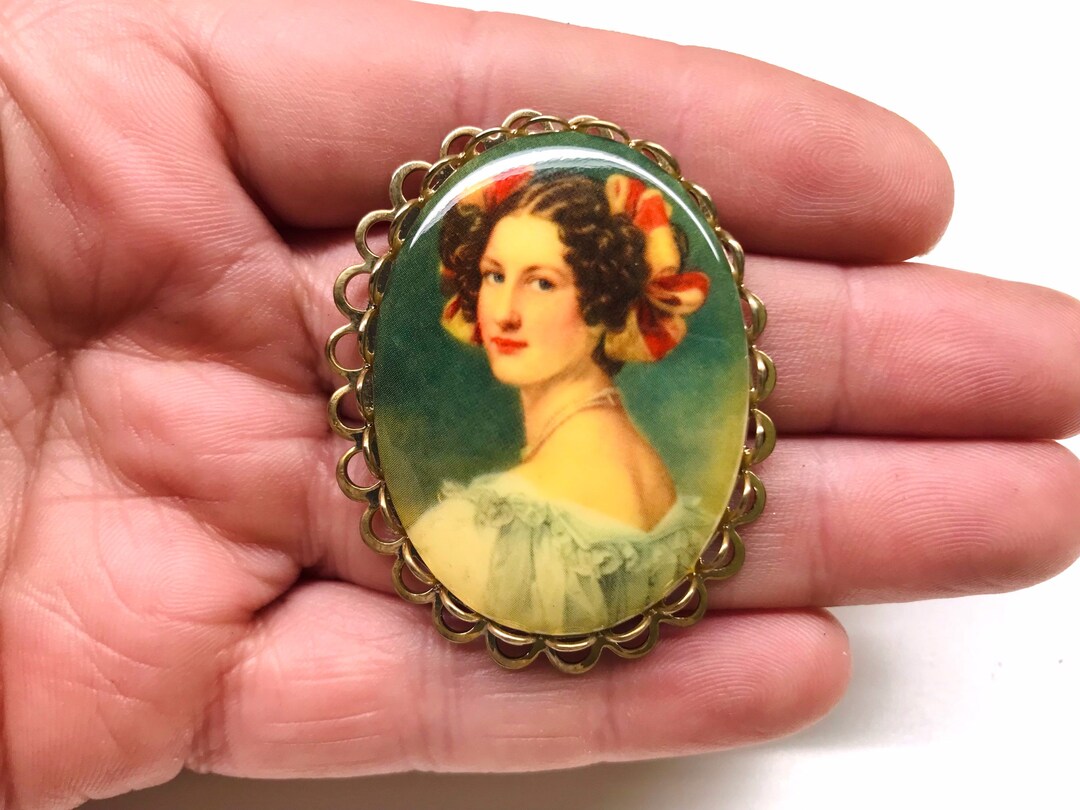 Large 30x40mm Vintage Woman Cameo in Setting Cabochons Oval Decal - Etsy