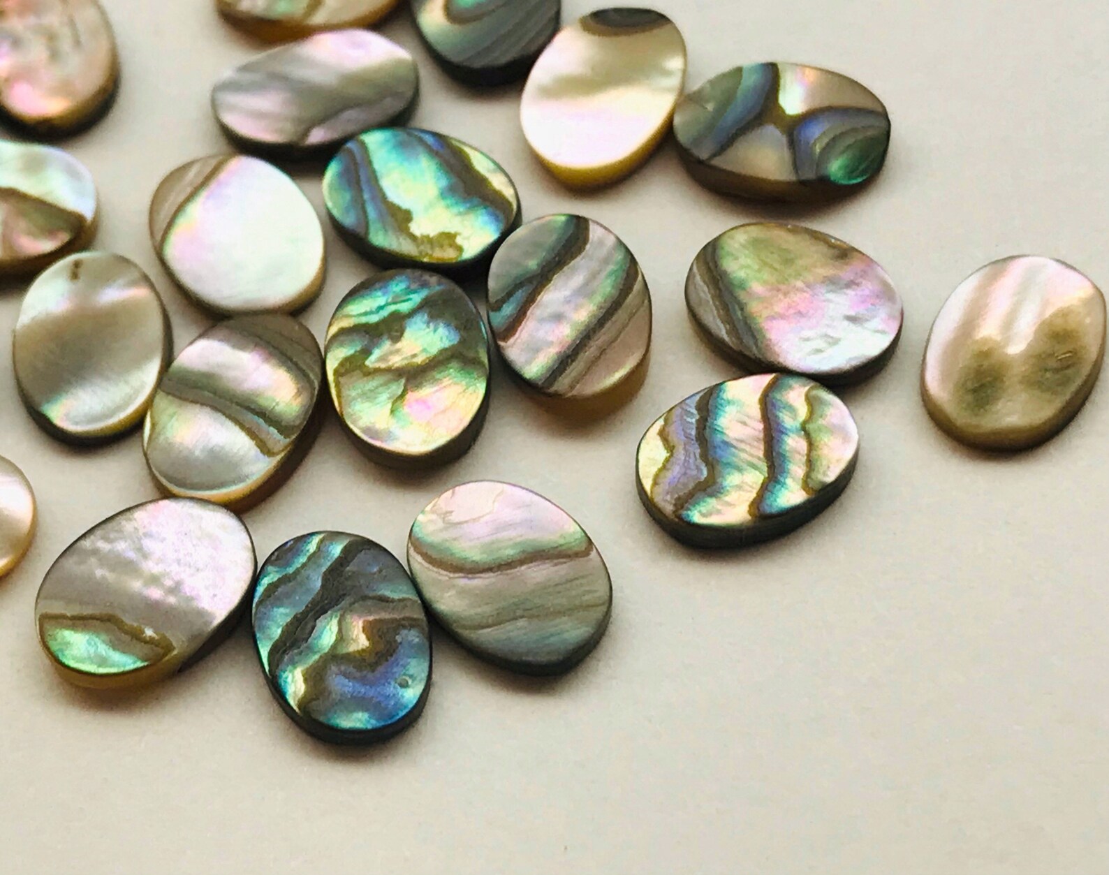 144pcs 1 Gross 8x6mm Small Abalone Cabochons Small Oval Abalone Vintage ...