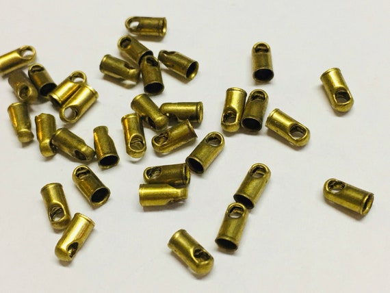 50 Small Brass Vintage End Caps 5.3x2.7mm NOS Lot | Etsy