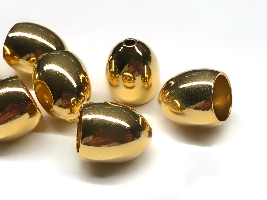 10 Large Gold Vintage Bead End Caps Tassel Caps Bead Caps New Old Stock ...