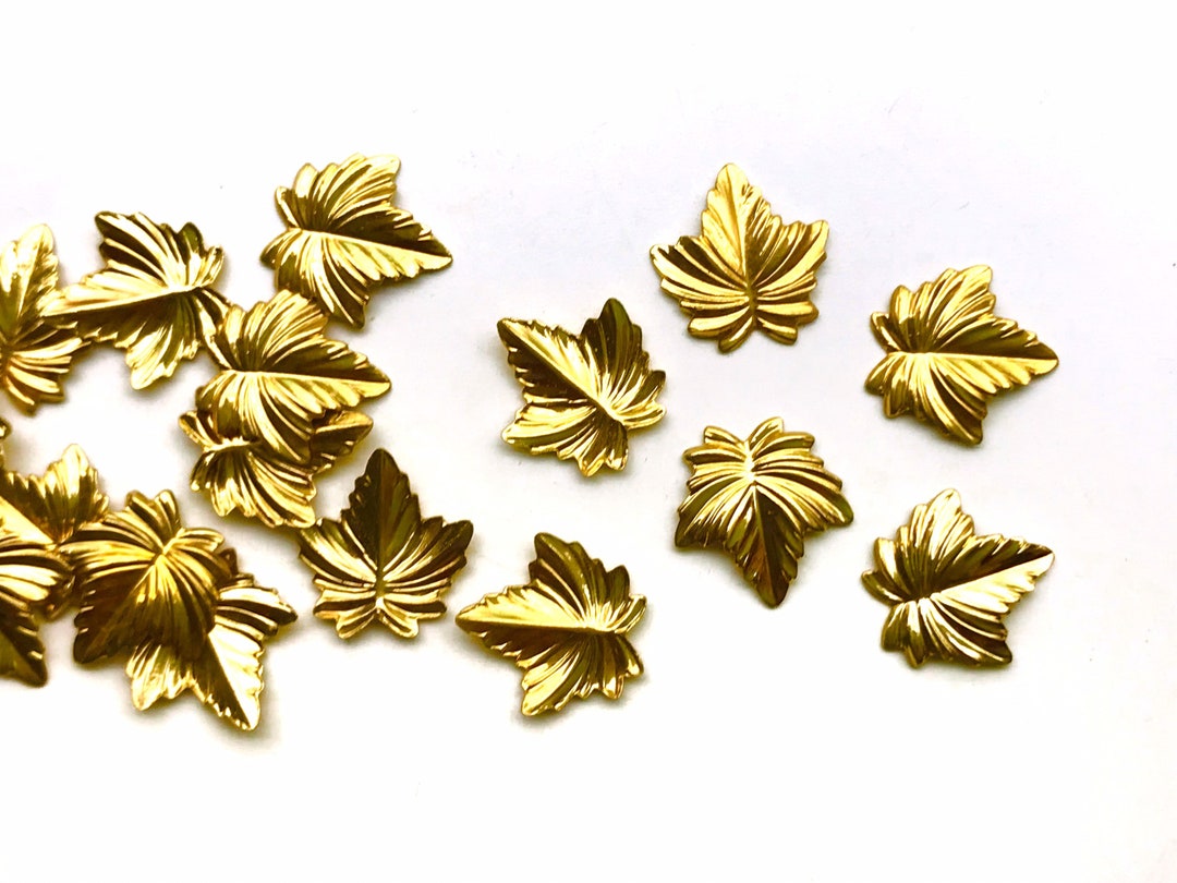 Vintage Small Gold Metal Leaf Stampings Findings 14pcs - Etsy