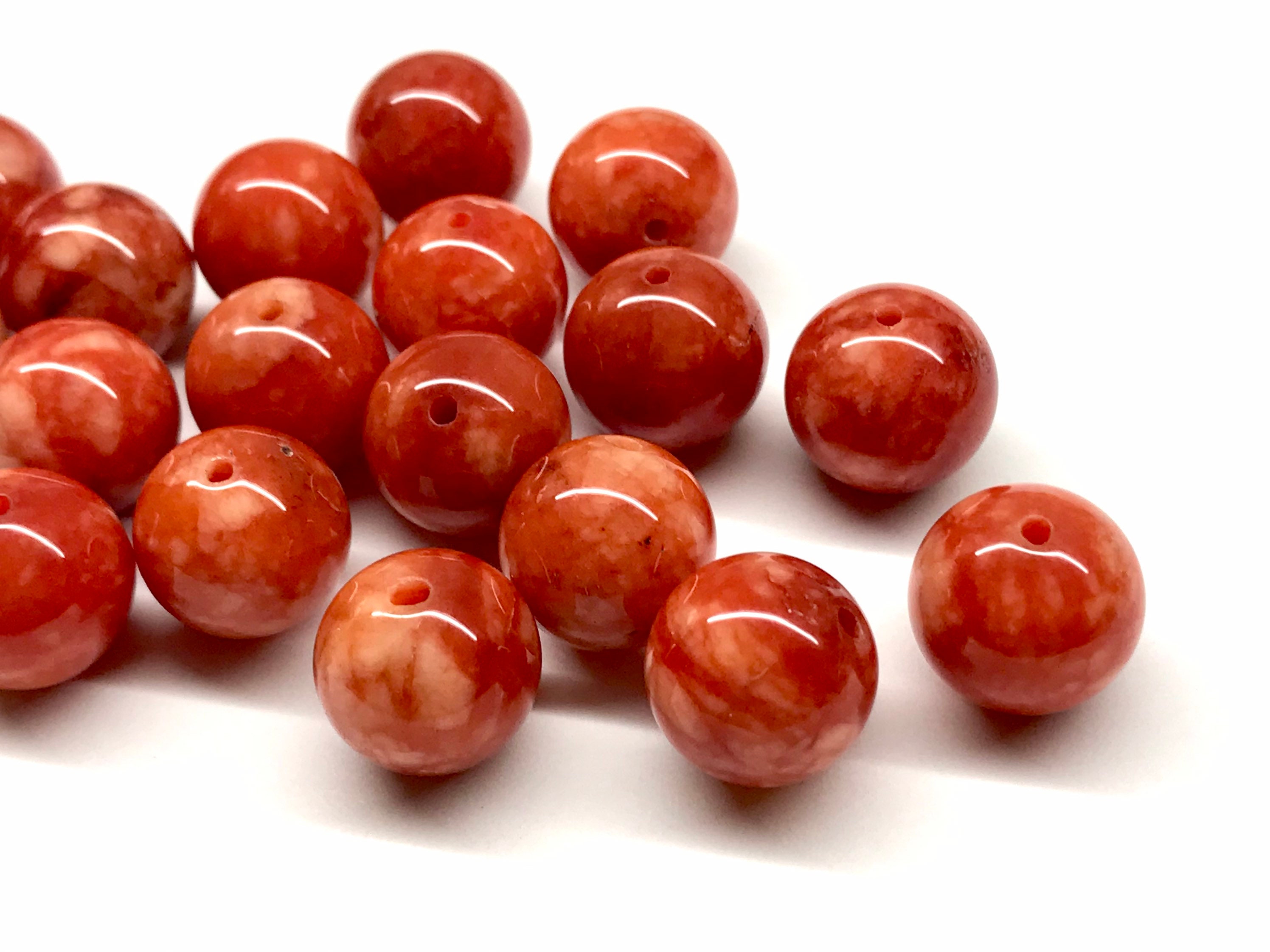 12mm Mottled Deep Orange Round Red Jade Beads Natural stone - Etsy ...