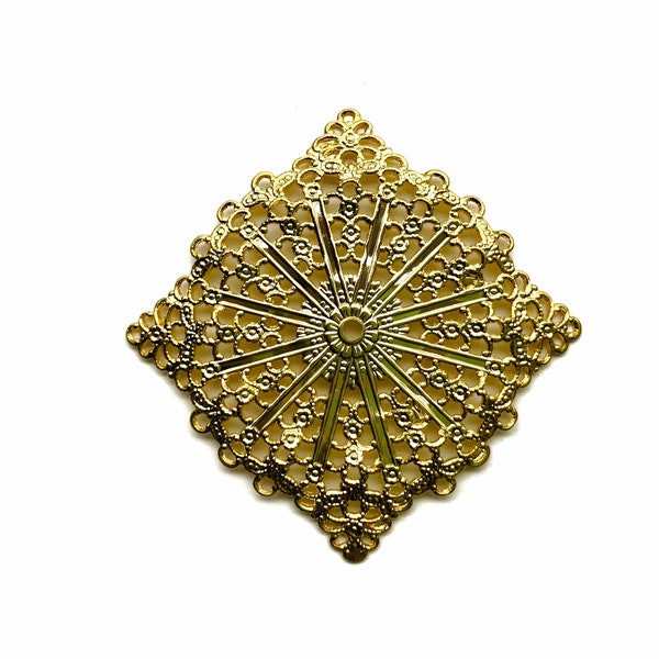 Gold Filigree Brooch - Etsy
