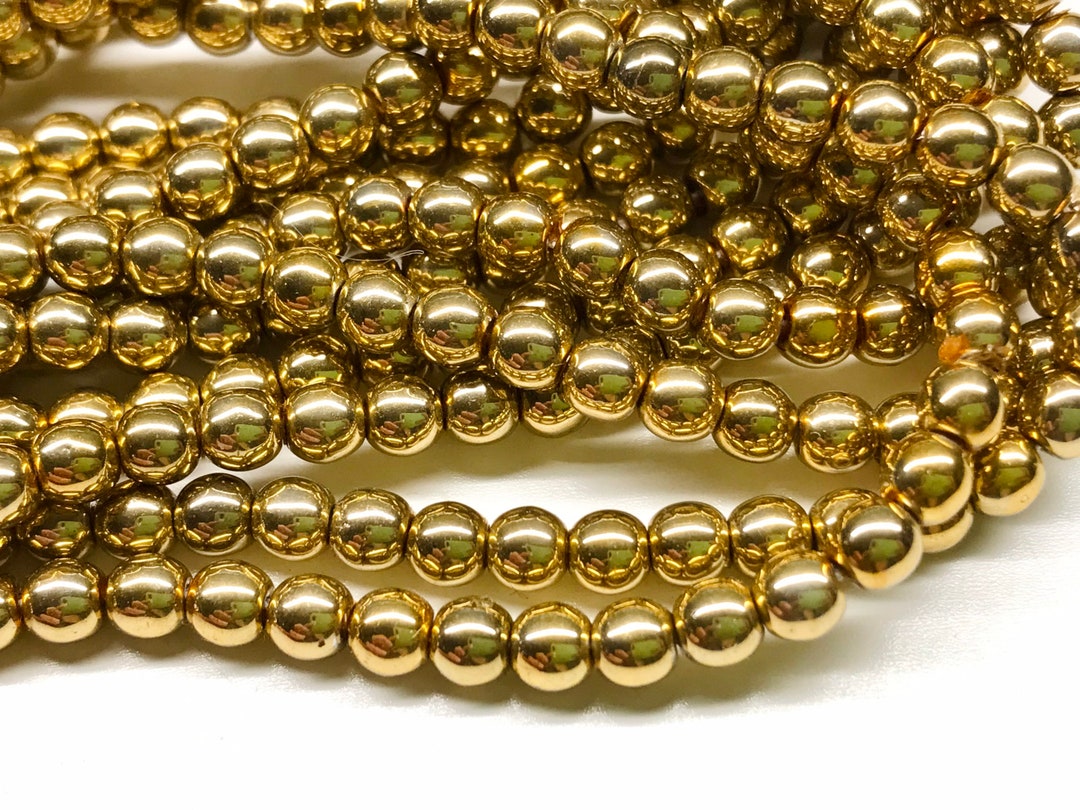 140pcs 4mm Small Vintage Gold Round Beads Strand - Etsy