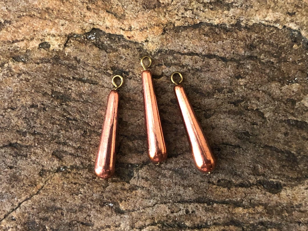 12pcs Vintage Long Copper Drop Bead Copper Jewelry Making One Loop - Etsy