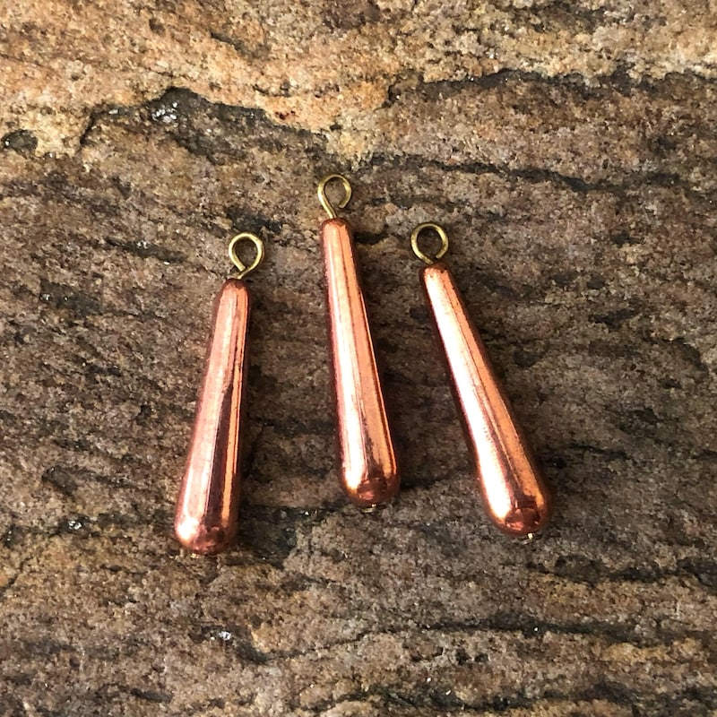 Copper Bead Earrings - Etsy