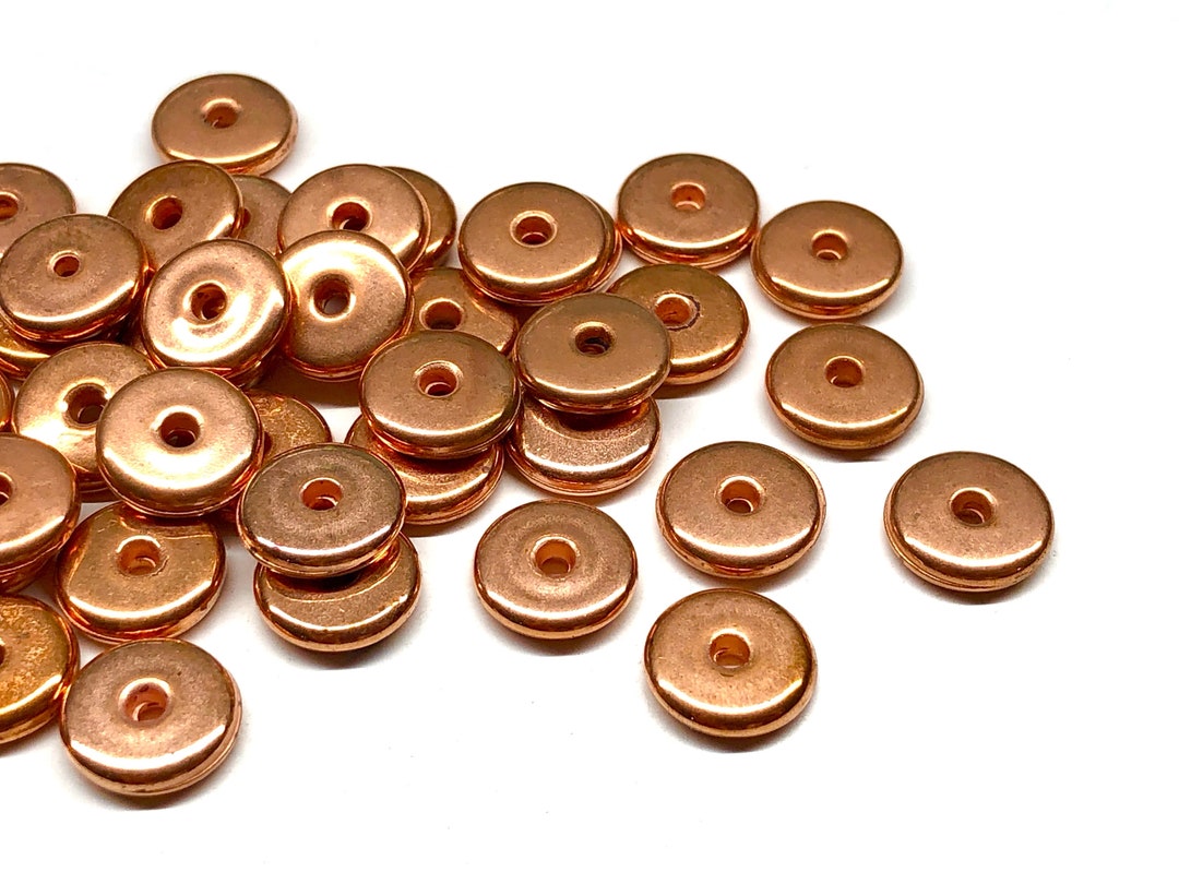 40pcs 10mm Vintage Copper Spacer Beads Small Copper Spacer Beads ...