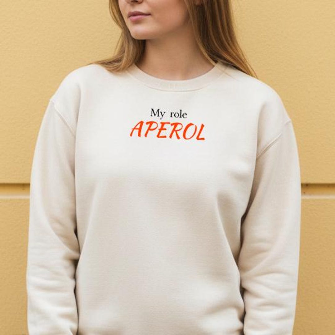 Aperol Spritz Embroidered Sweatshirt, Cocktail Sweatshirt, Embroidered ...