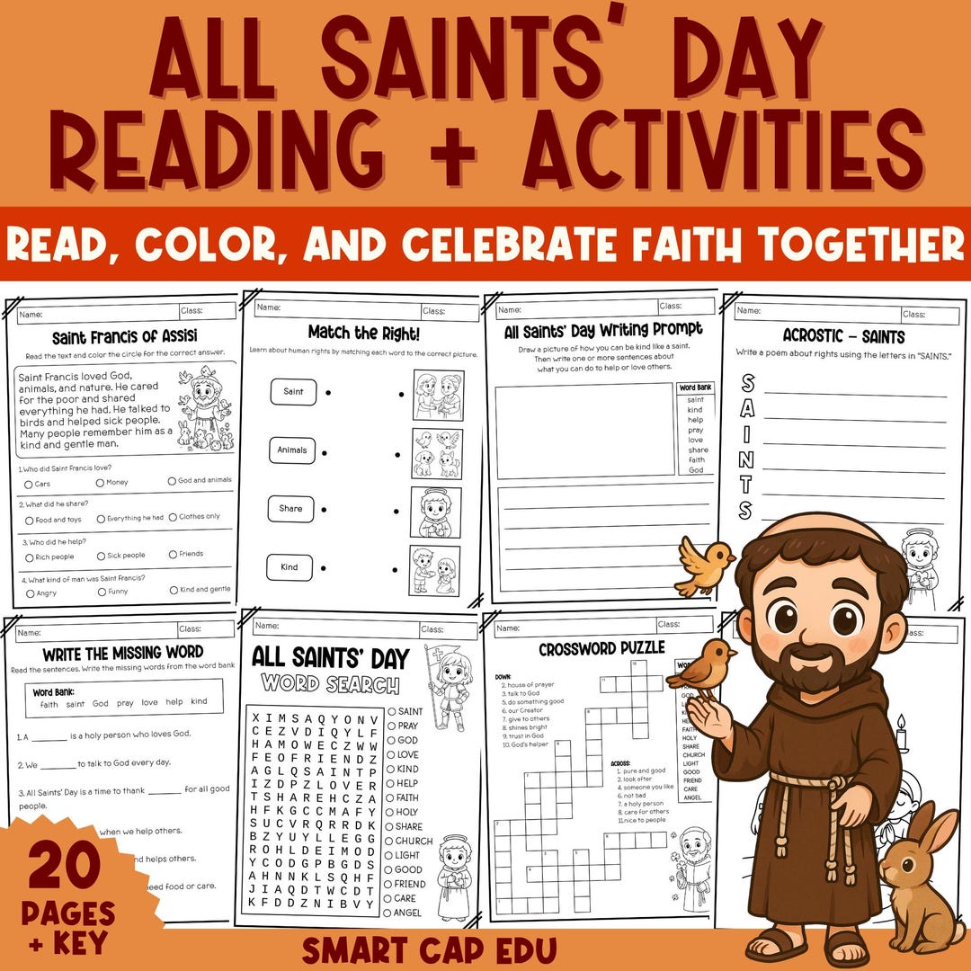 All Saints’ Day Reading and Activities for Kids | Reading Comprehension ...
