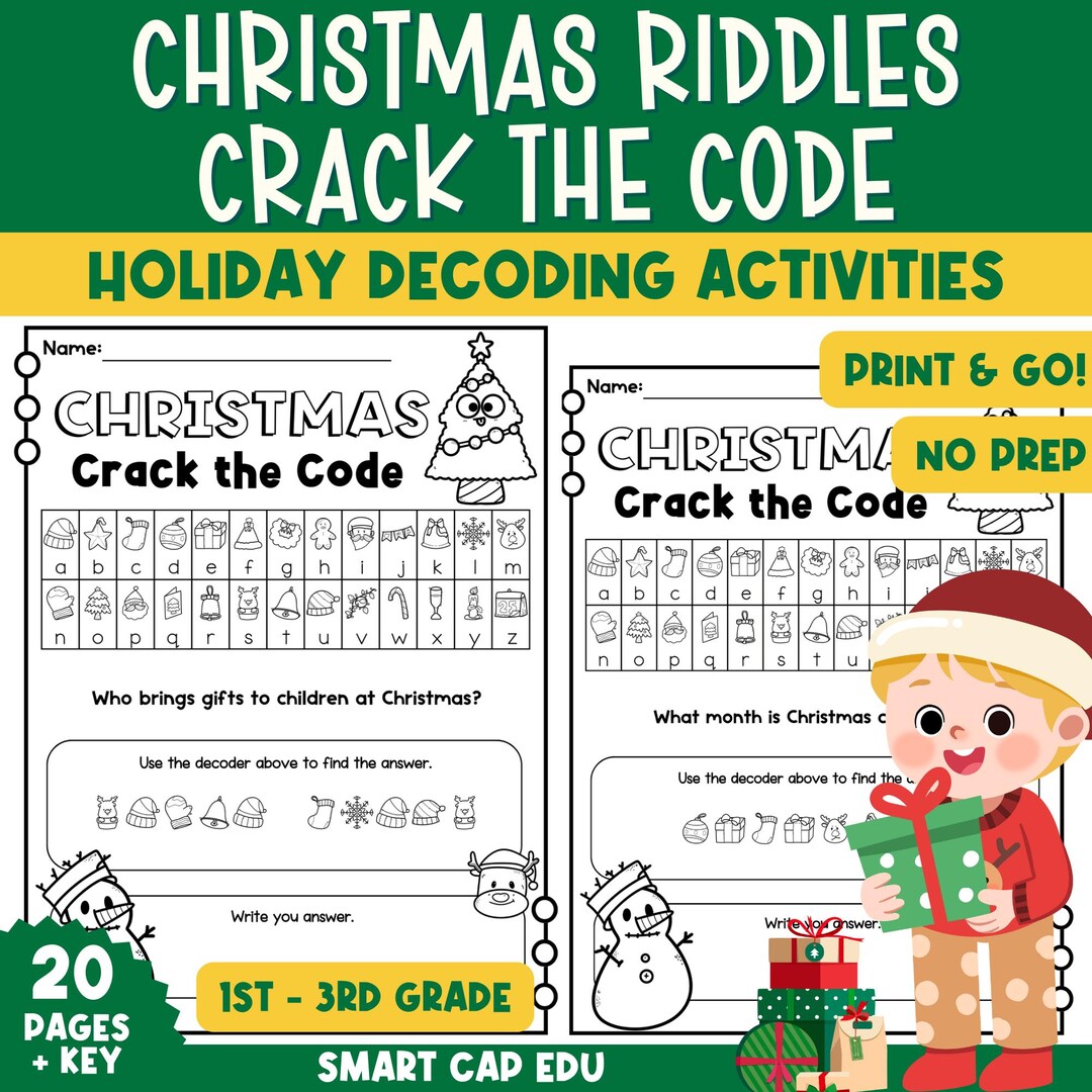 Christmas Code Breaker Worksheets | Holiday Riddles (PDF) - Etsy