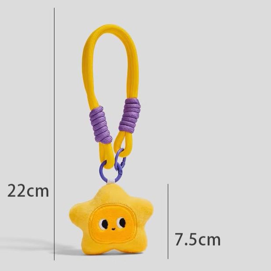Yellow Star Plush Keychain, Handmade Cute Star Doll Keyring for Car ...
