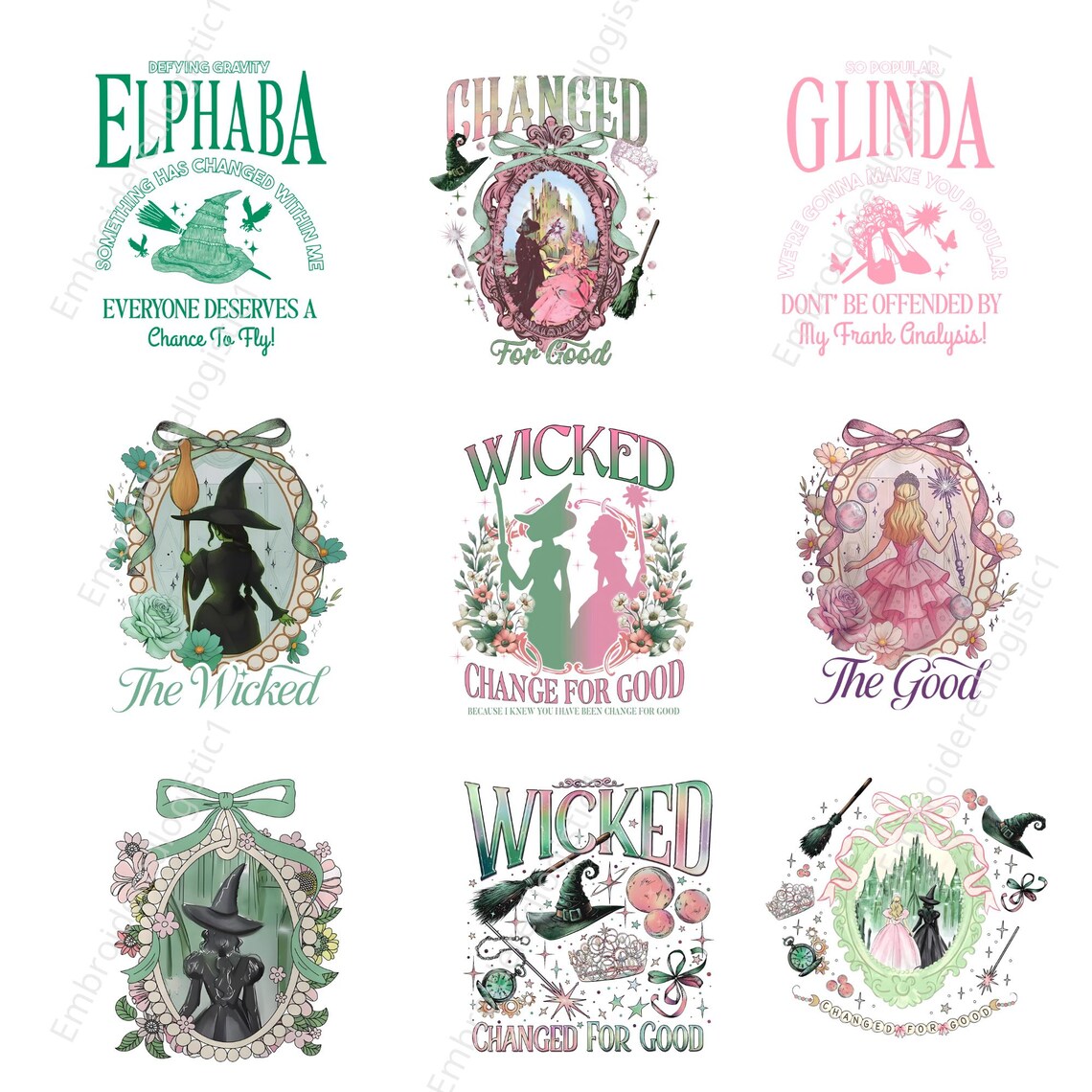 Wicked Png, Wicked Movie Png, Wicked Pink and Green Png, Change for ...