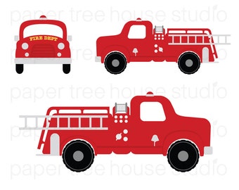 Fire Truck Clip Art. Firefighters. Fire Station Clip Art. Fire | Etsy