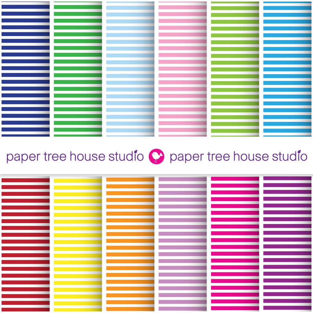 Multicolor Digital Paper. Striped Digital Paper. Striped Paper Pack ...