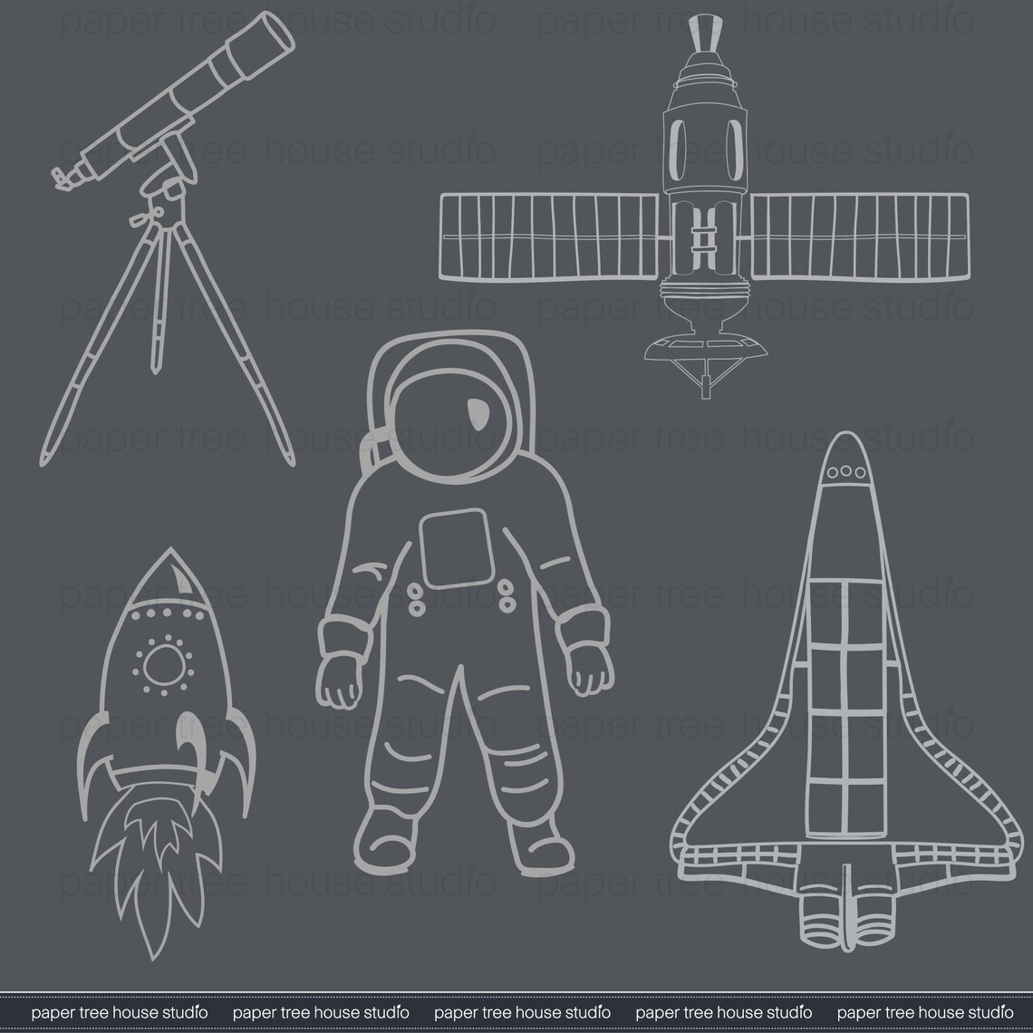 Astronaut Clipart. Space Exploration Clip Art. Rocket Ship - Etsy