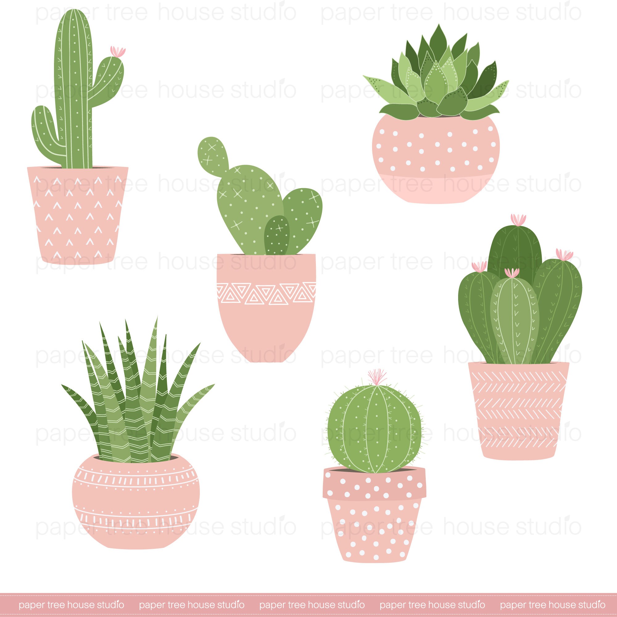 Cactus Clip Art. Cacti Clip Art. Houseplant Clip Art. Nature Clip Art ...