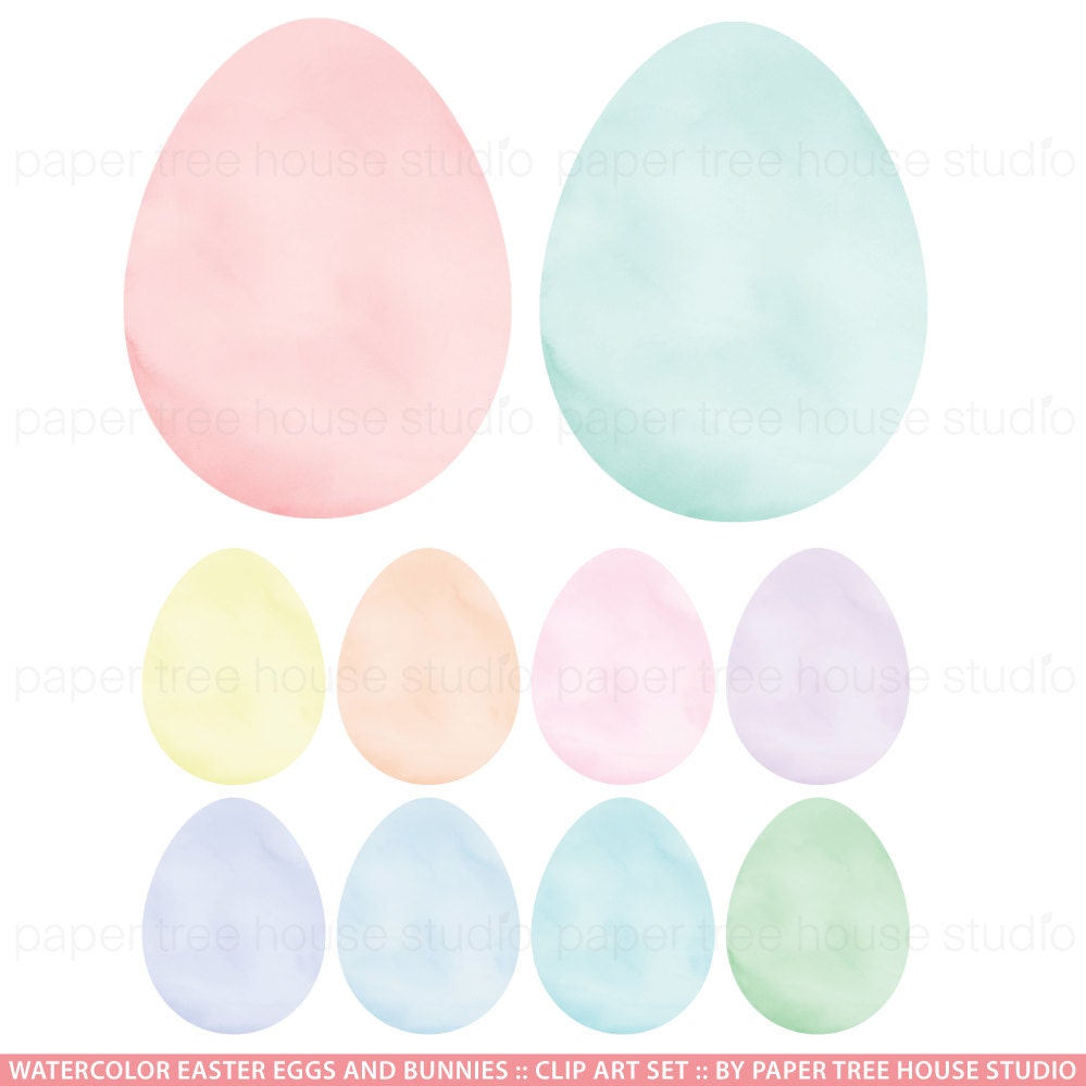 Watercolor Easter Clipart. Easter Clip Art. Bunny Clipart. Easter Egg ...