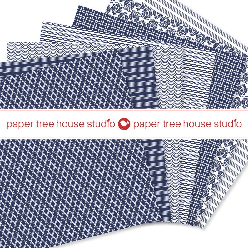 Navy Digital Paper. Blue Digital Paper Pack. Nautical Paper. - Etsy