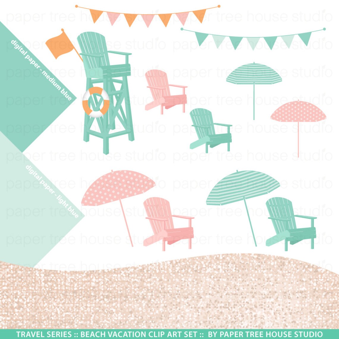 Beach Clip Art. Vacation Clipart. Summer Clipart. Surf - Etsy