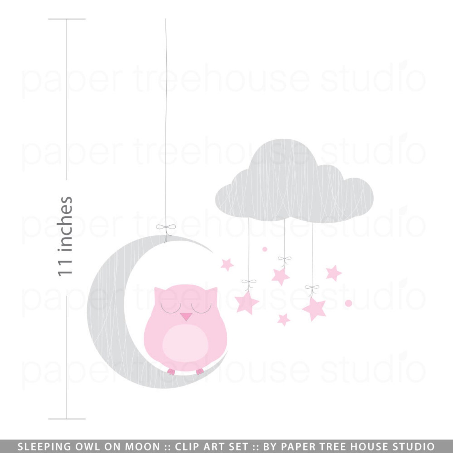 Owl Clip Art. Sleeping Owl Printable. Moon Clip Art. Star Clipart. Owl ...